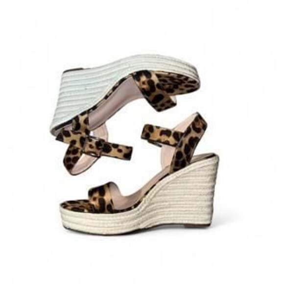 Other | Shoes | Leopard Print Espadrille Wedge Sandals | Poshmark